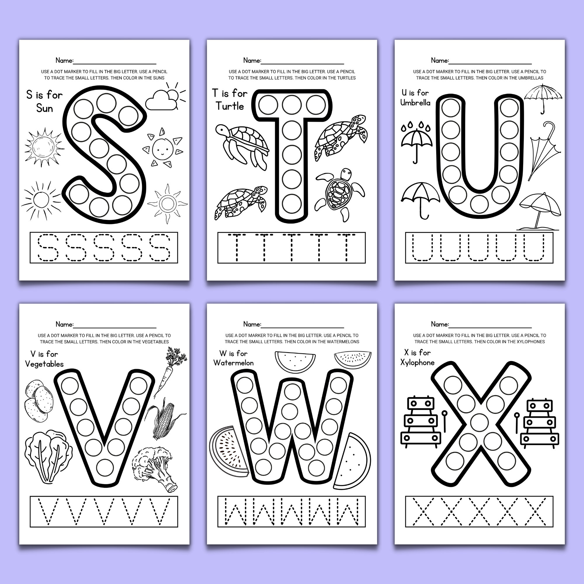 Printable Alphabet Dot Mat Worksheets, Preschool Printables ...