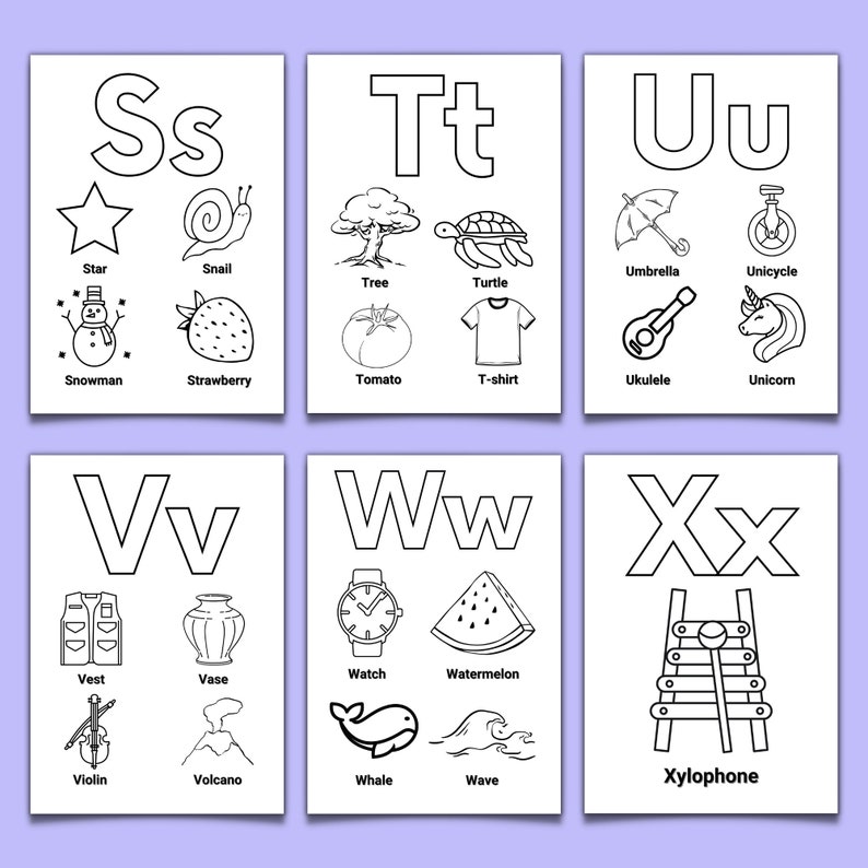 Printable Alphabet Coloring Book Worksheets, Preschool Printables for ...