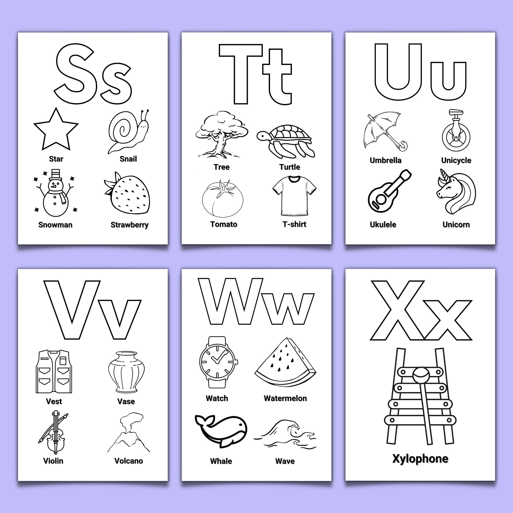 Printable Alphabet Coloring Book Worksheets, Preschool Printables for ...