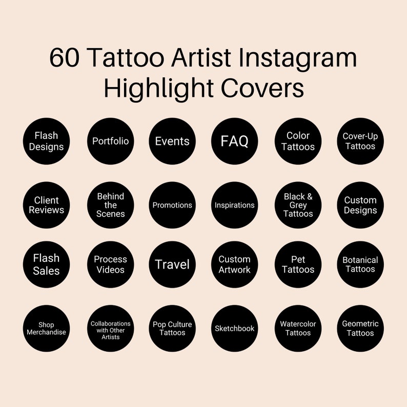 60 Tattoo Artist Instagram Highlight Covers, Tattoo IG Icons, Instagram ...