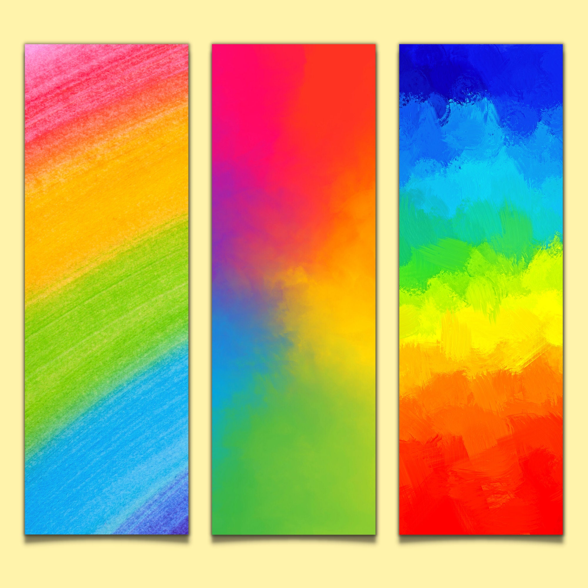 Printable Rainbow Bookmark Set, Rainbow Bookish Bookmarks, Gift for ...