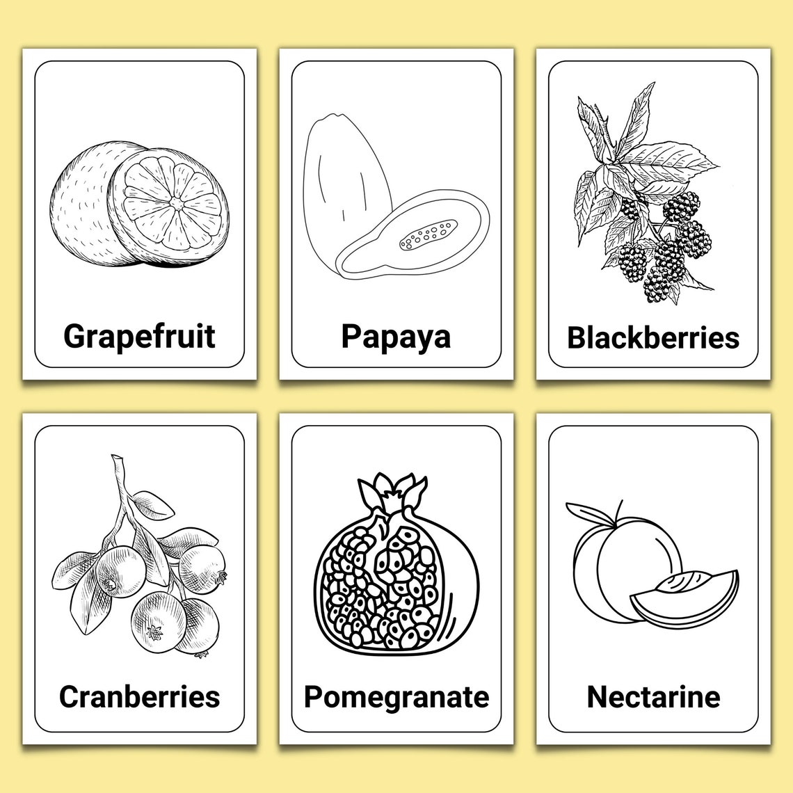 Printable Fruits Coloring Book Worksheets, Preschool Printables for ...
