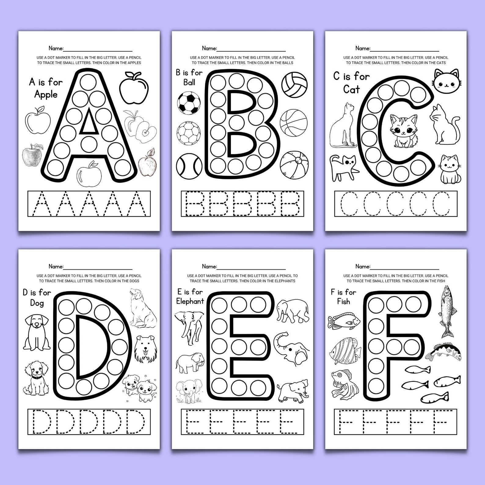 Printable Alphabet Dot Mat Worksheets, Preschool Printables ...