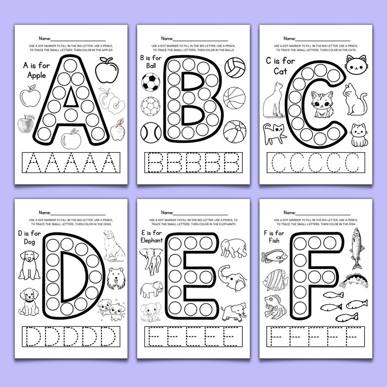 Printable Alphabet Dot Mat Worksheets, Preschool Printables ...