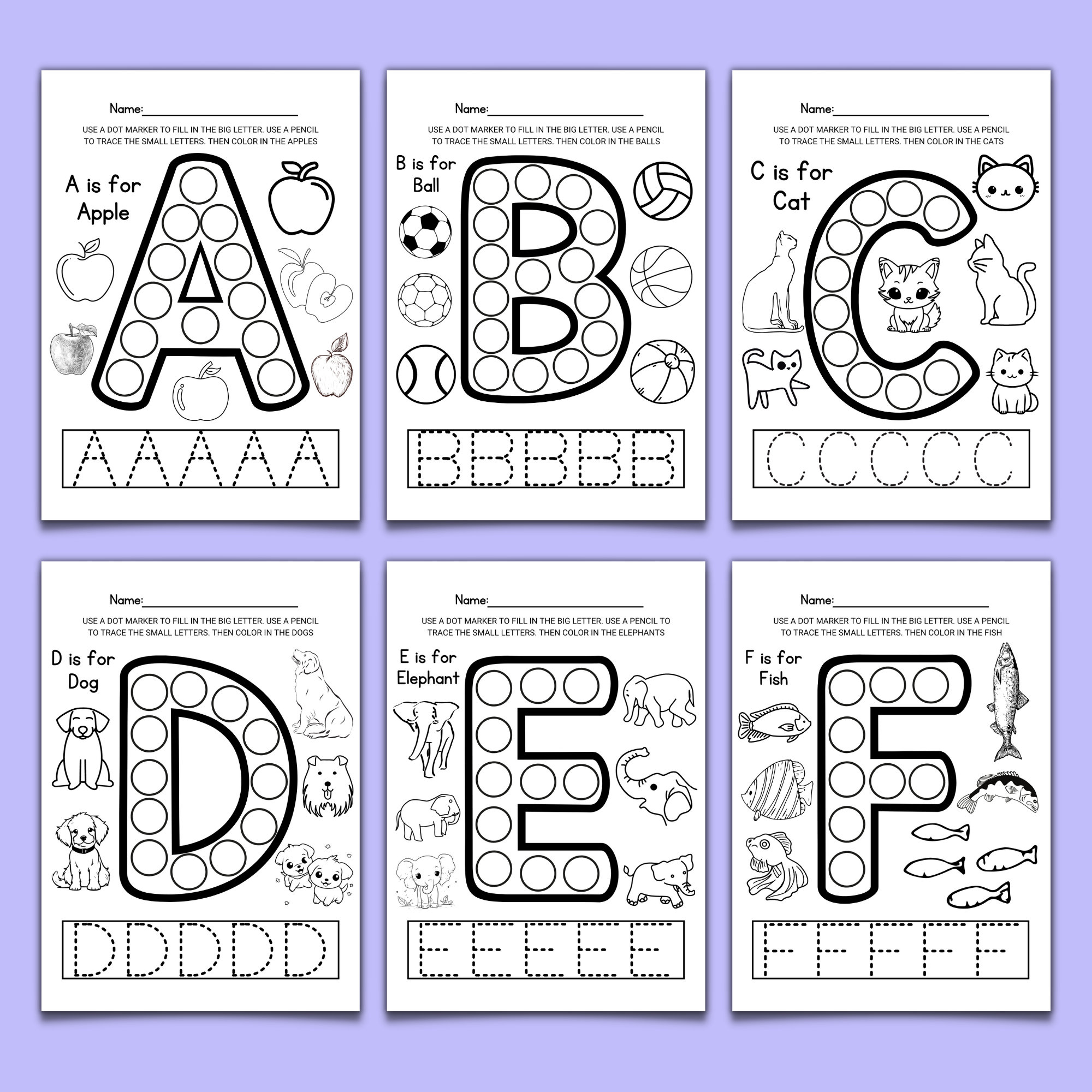 Printable Alphabet Dot Mat Worksheets, Preschool Printables ...