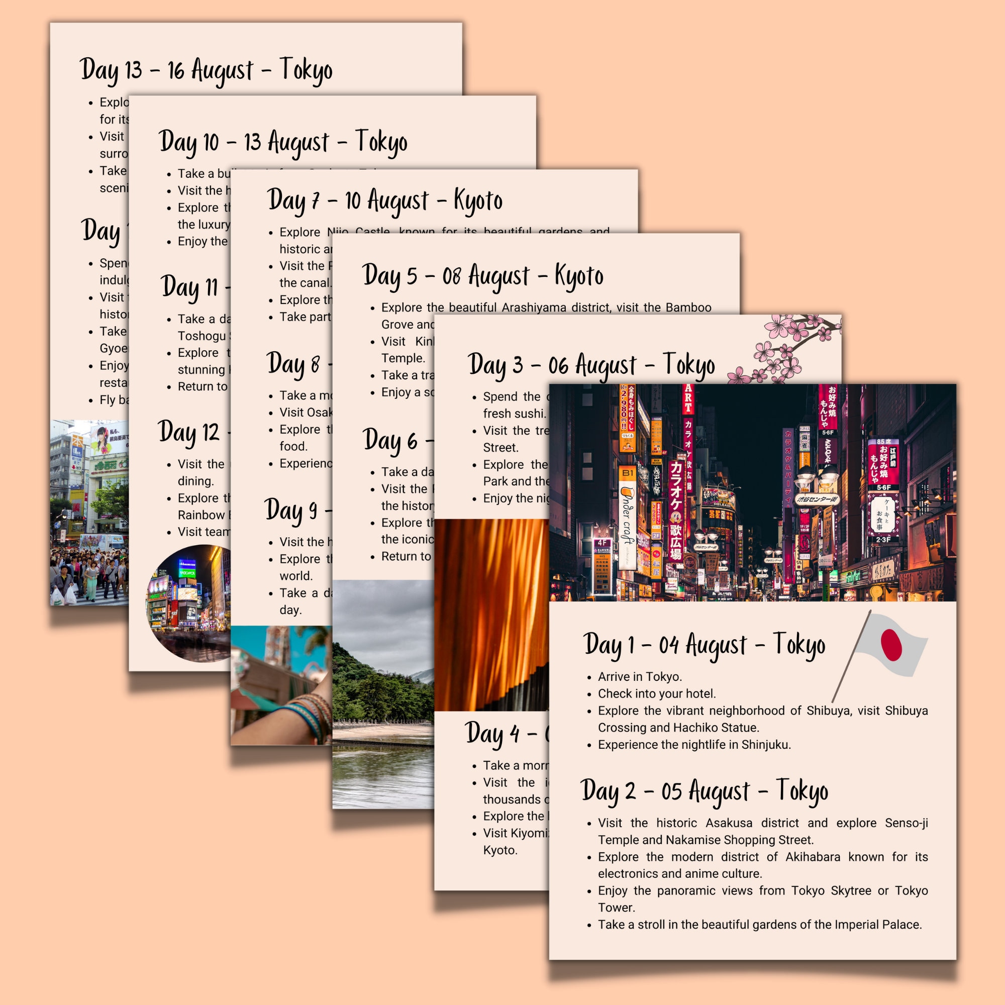 Japan Travel Itinerary, Travel Planner Canva Template, Travel Gift ...