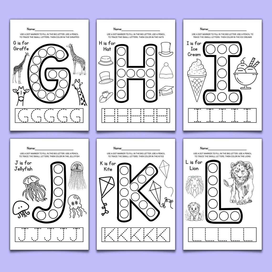 Printable Alphabet Dot Mat Worksheets, Preschool Printables ...