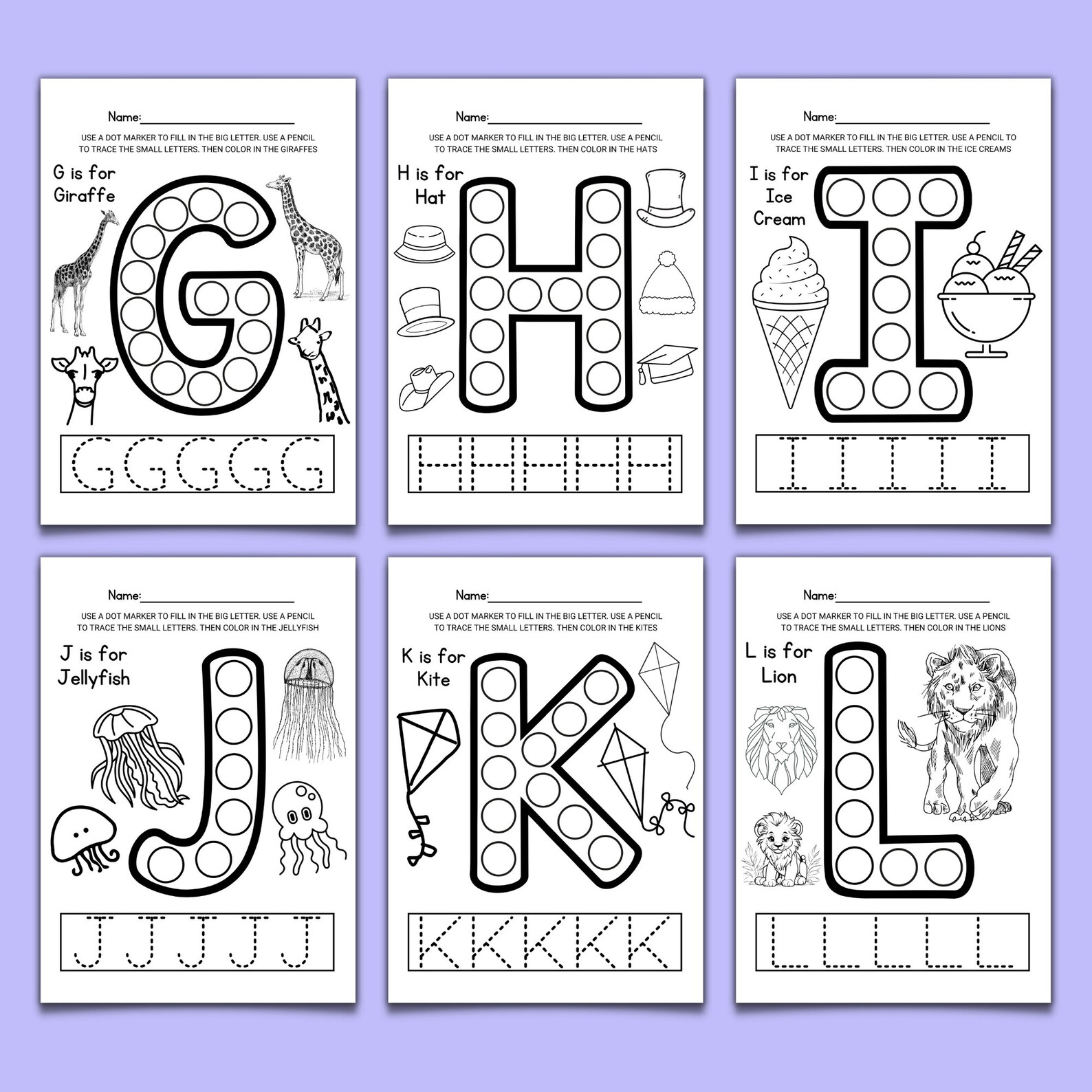 Printable Alphabet Dot Mat Worksheets, Preschool Printables ...