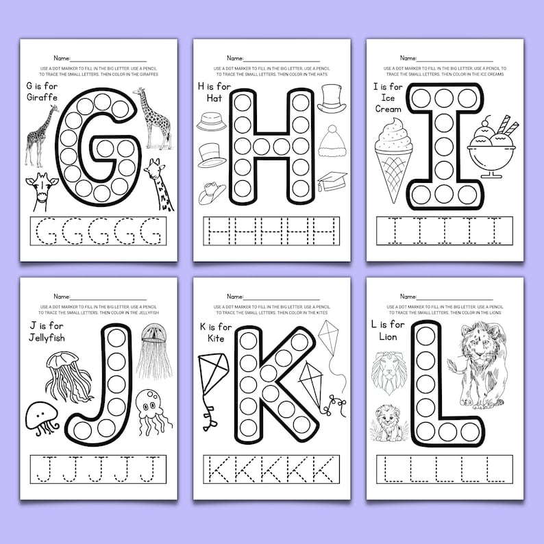 Printable Alphabet Dot Mat Worksheets, Preschool Printables ...