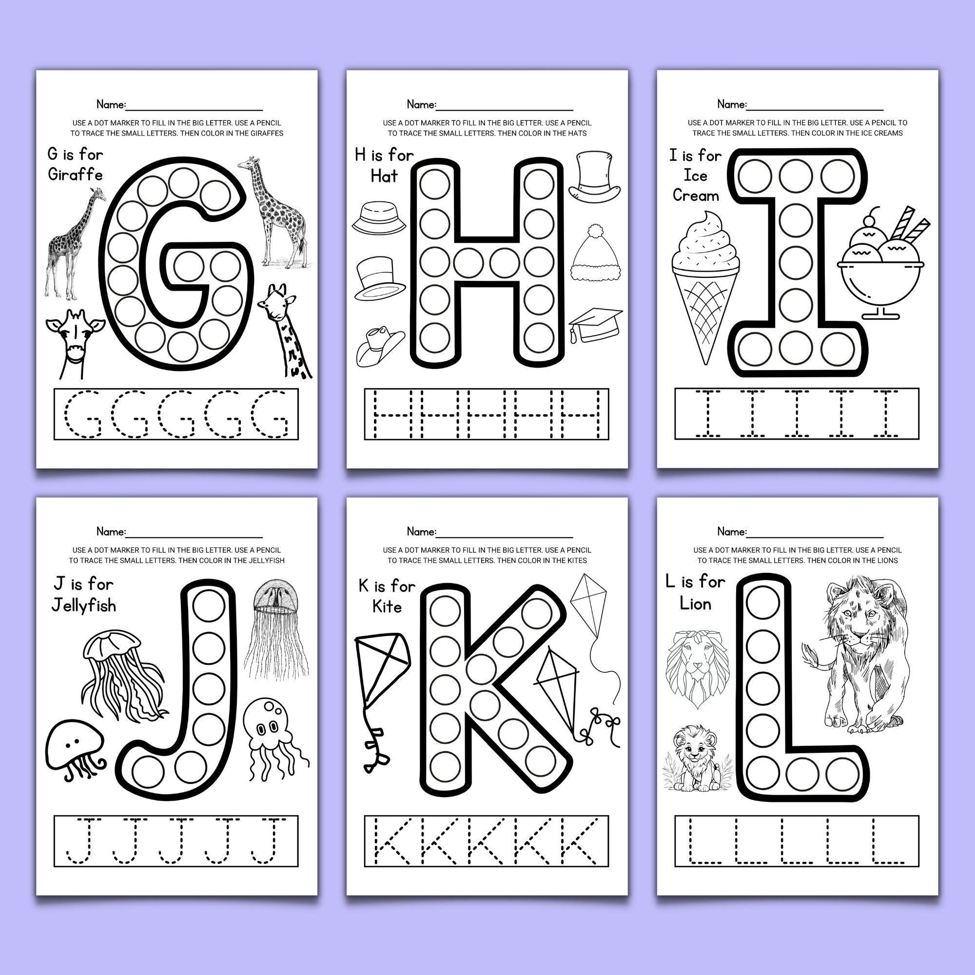 Printable Alphabet Dot Mat Worksheets, Preschool Printables ...