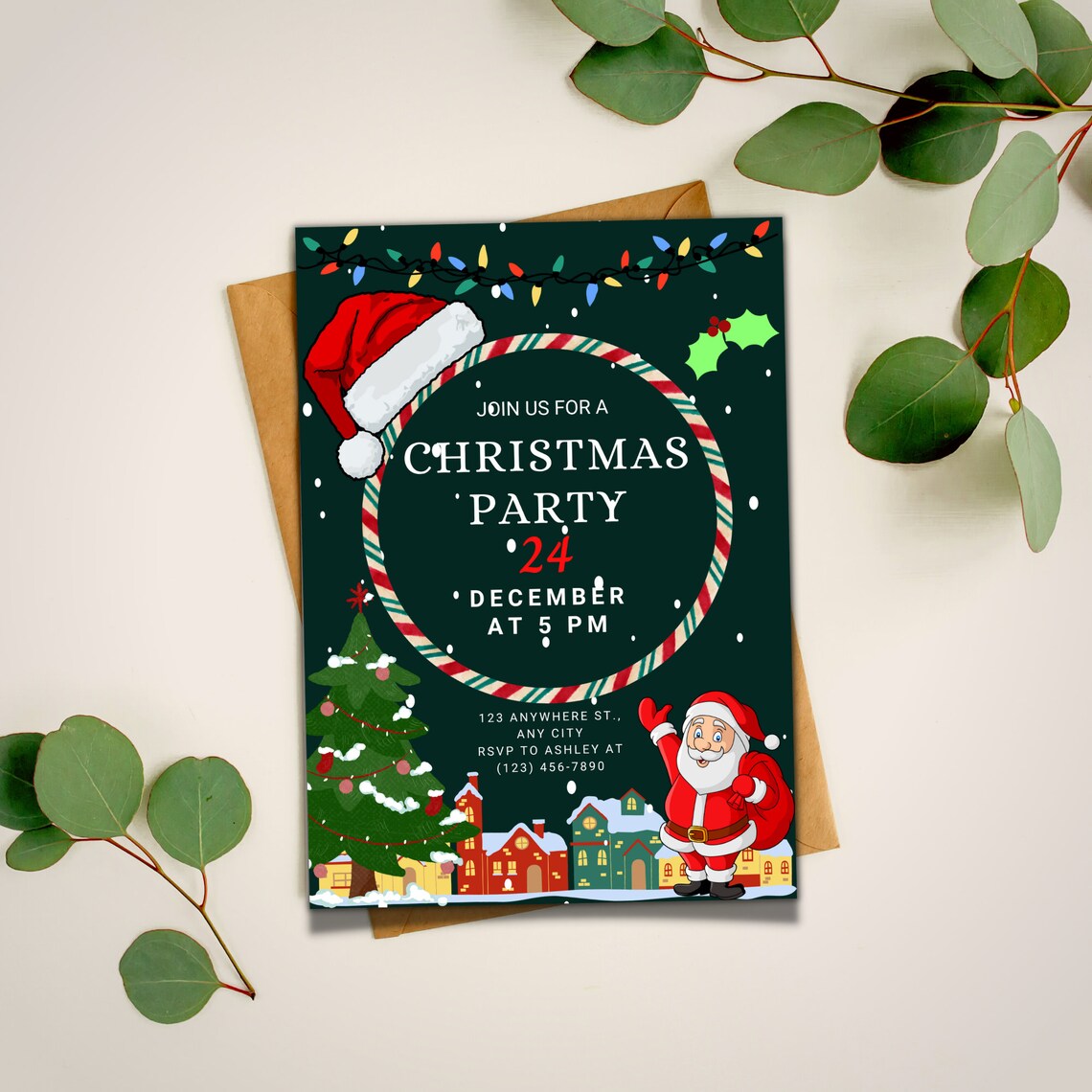 Christmas Party Invitation Canva Template Printable Fun - Etsy