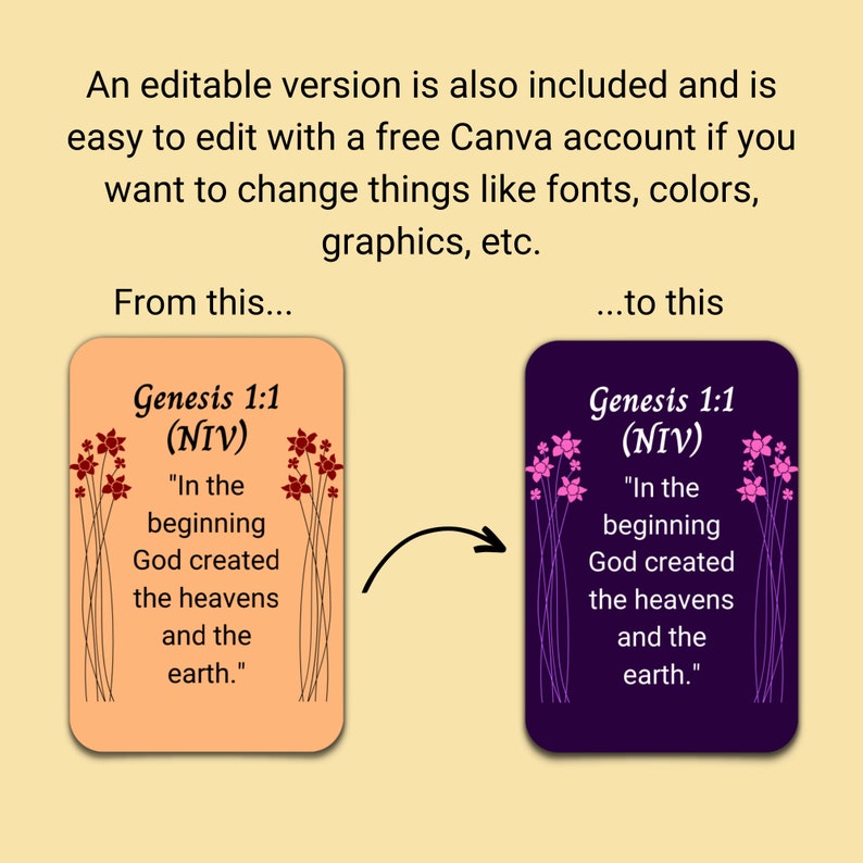 50 Printable Old Testament Bible Verse Cards, Bible Study Tools, Memory ...