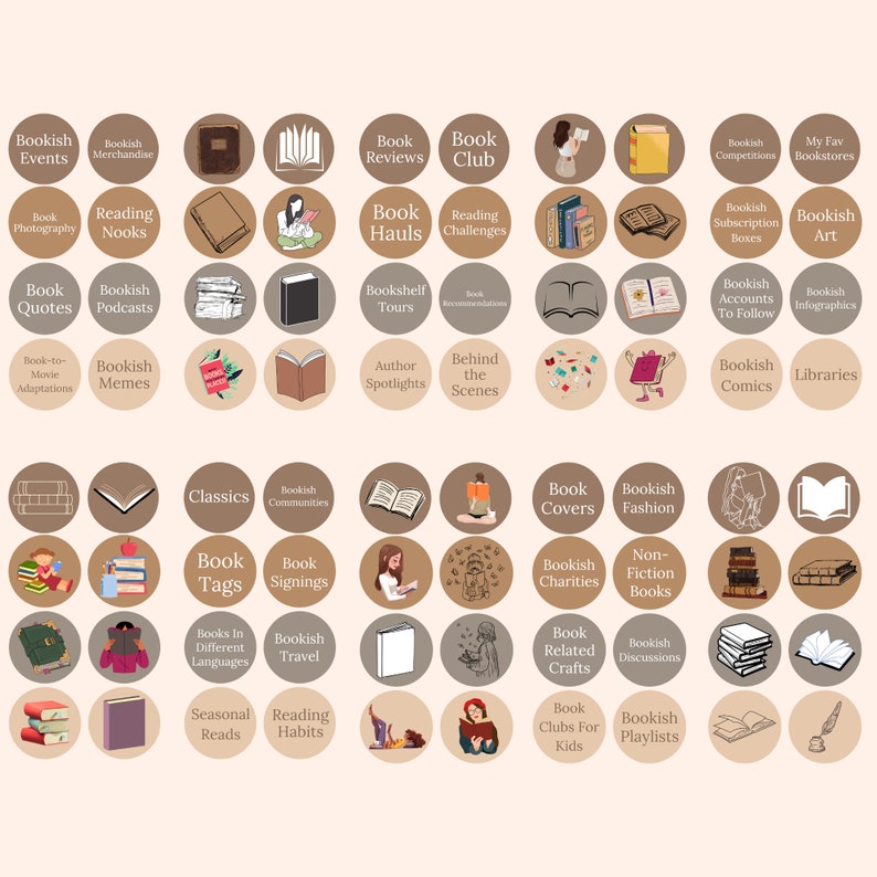 Bookish Instagram Highlight Covers, Book IG Icons, Book Lover Gift ...