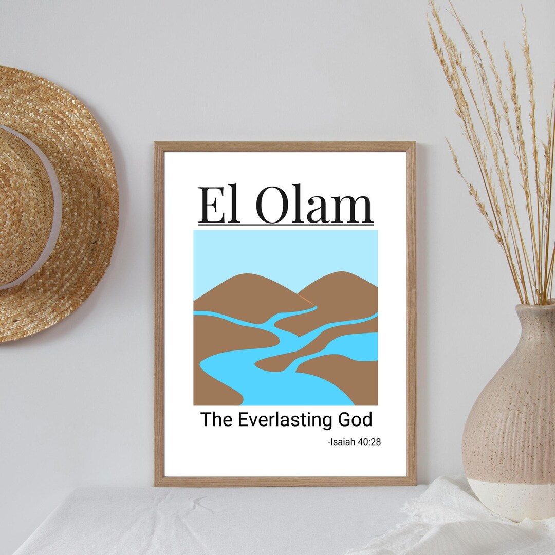Printable Hebrew Names of God El Olam Wall Art, Names of Jesus Christ ...