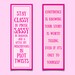 Printable Pink Bookmark Set, Girly Bookish Bookmarks, Gift for Book ...
