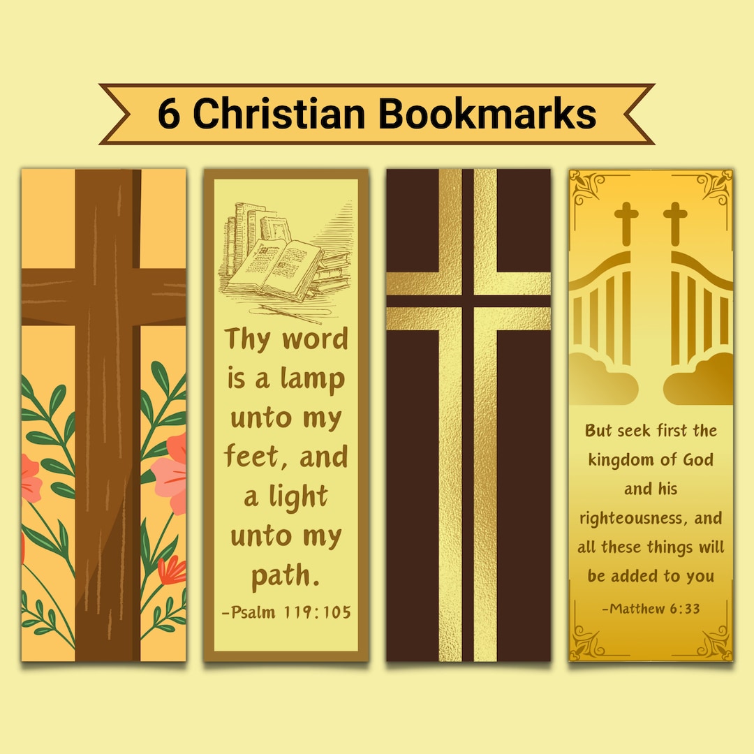 Printable Christian Bookmark Set, Cute Bible Bookmarks, Gift for ...