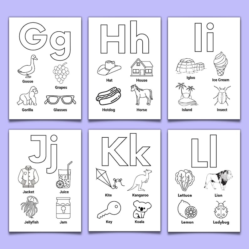 Printable Alphabet Coloring Book Worksheets, Preschool Printables for ...