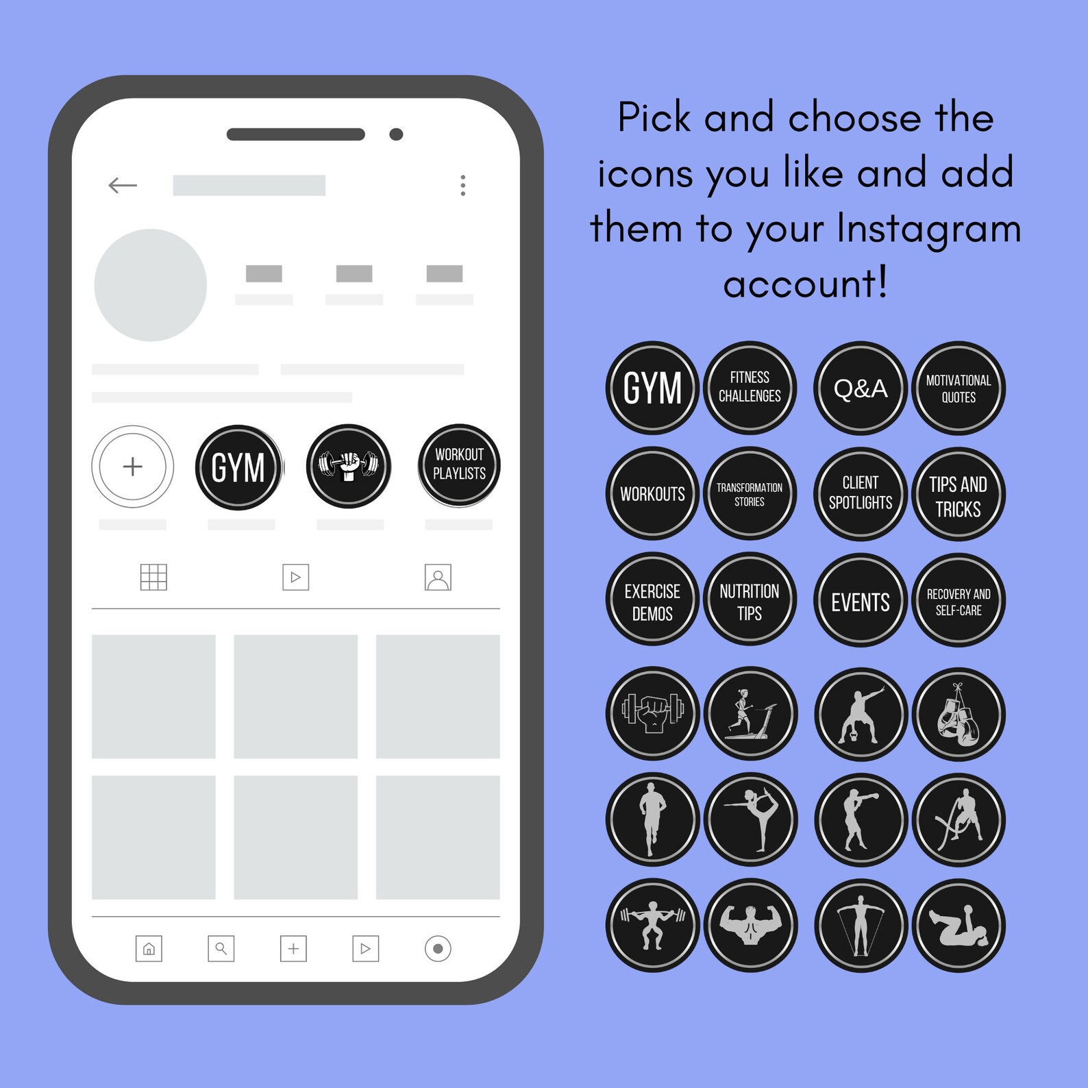 100 Fitness Instagram Highlight Covers, Fitness Coach IG Icons ...