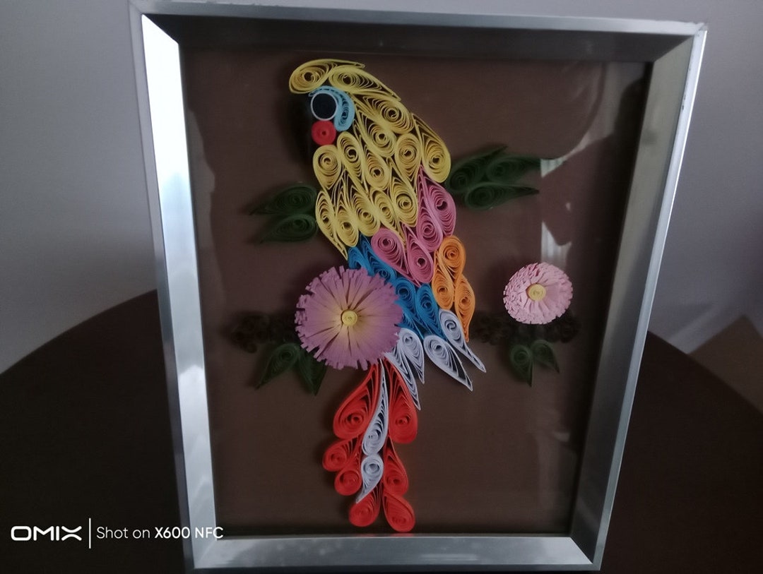 Mother's Day Gift, Quilled Parrot Art, 3D Framed Paper Art, Handmade ...