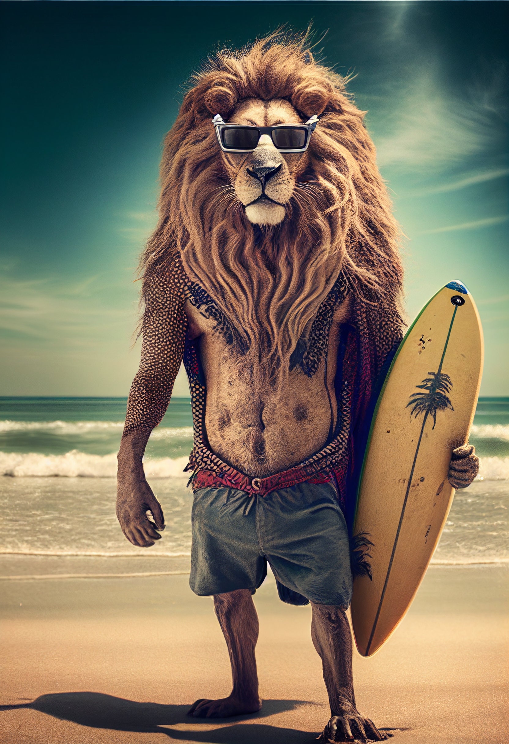 Surfer, Lion - Etsy