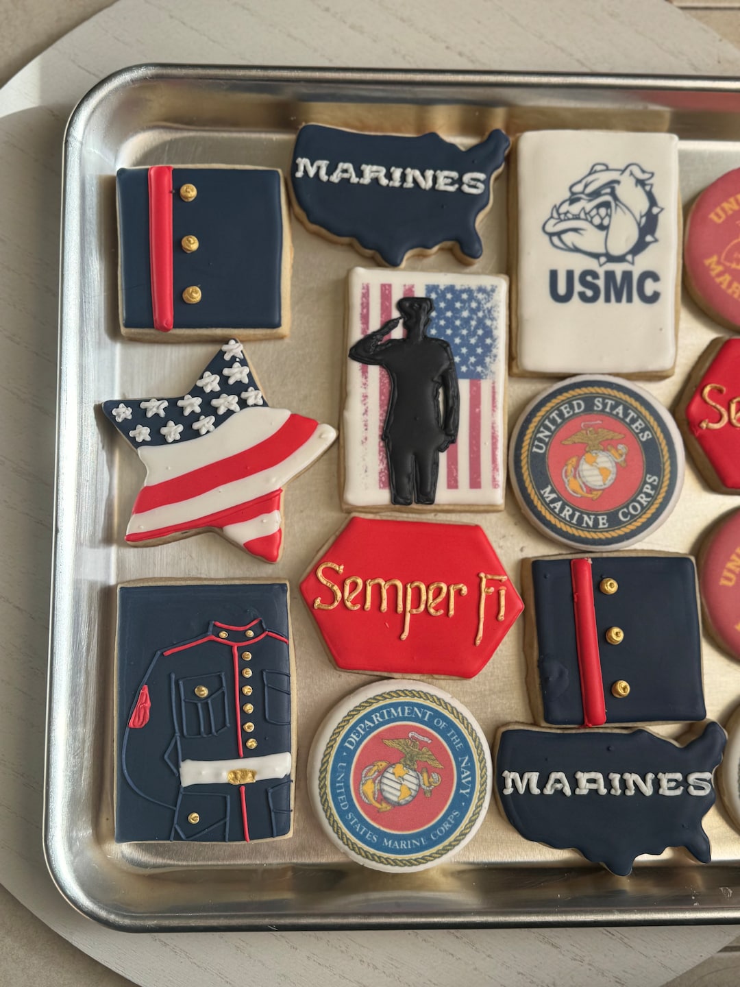 Marine Sugar Cookies Decorated Marine Cookies Marine Corps - Etsy