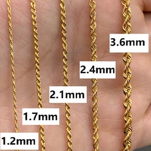 Solid 14K Gold Rope Chain Necklace /rope Chain Gold/ Gold Chain - Etsy