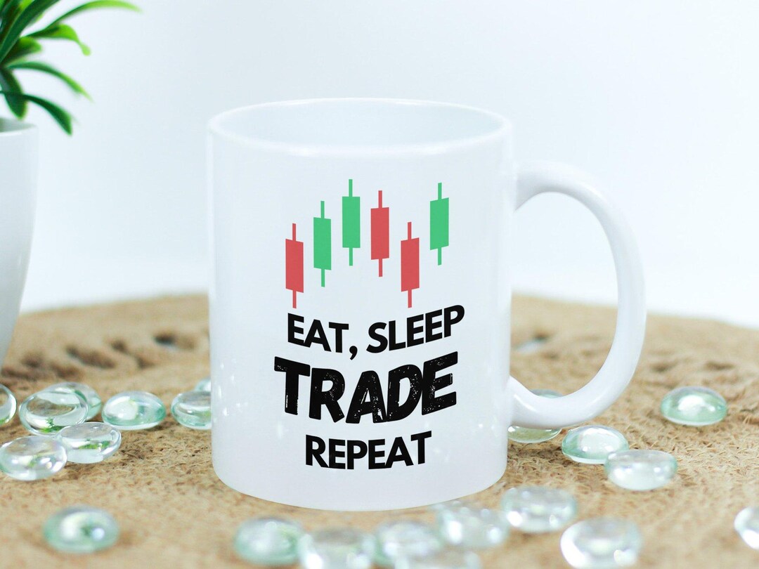 Eat Sleep Trade Repeat White Stock Market Day Trading Mug for Investors ...