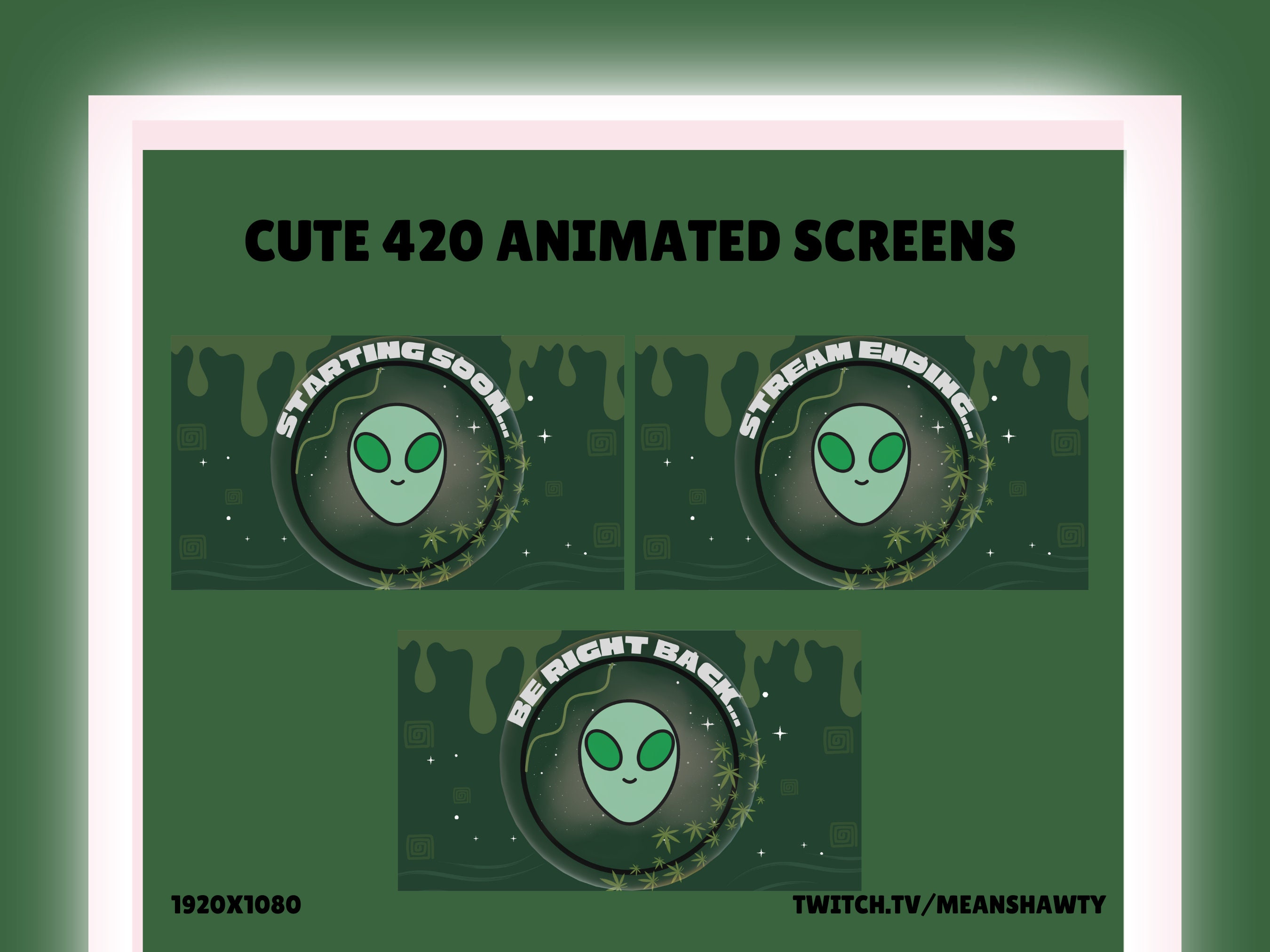 Alien 420 ANIMATED Twitch Screens - Etsy