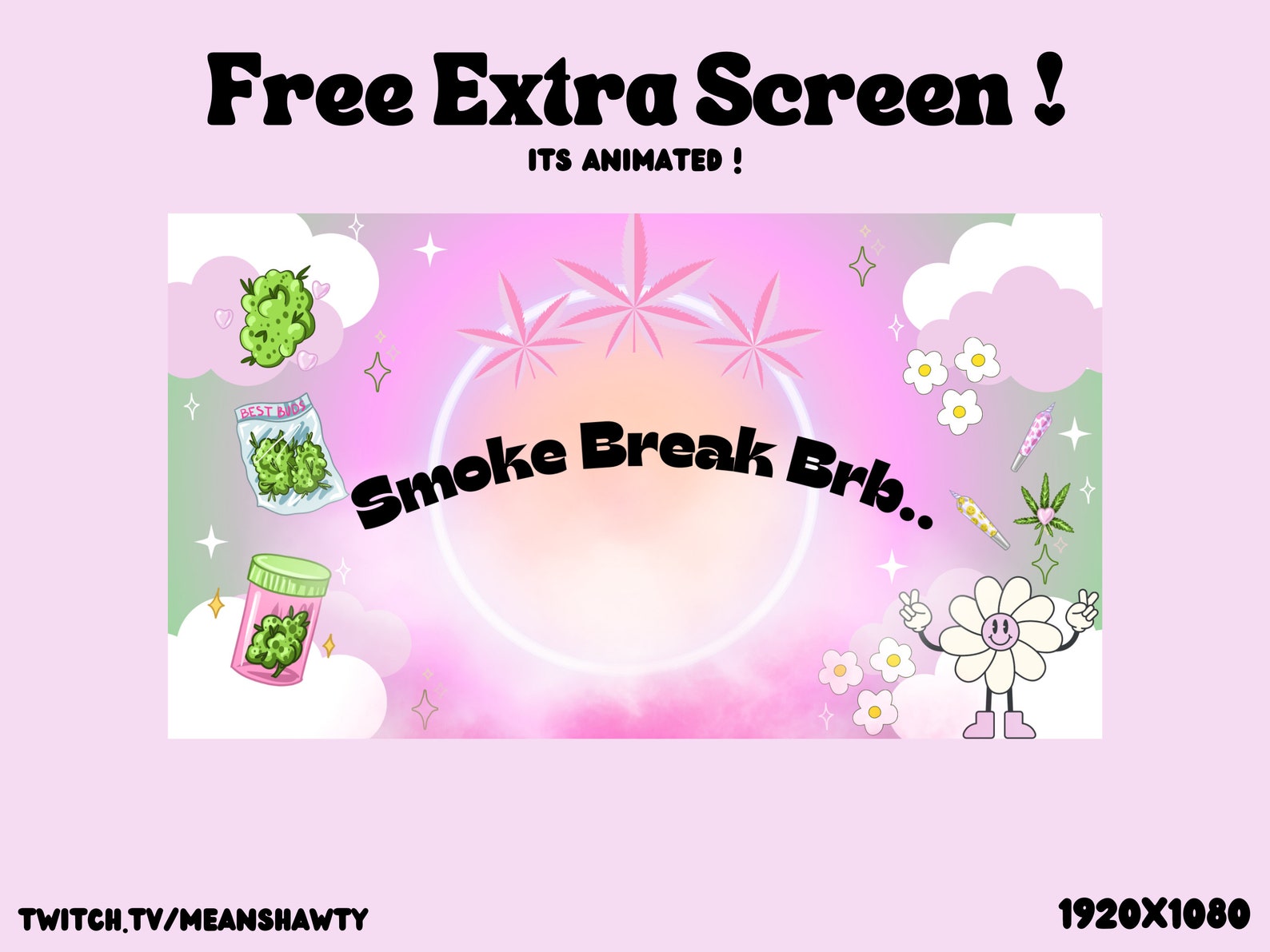 Girly 420 ANIMATED Twitch Screens - Etsy
