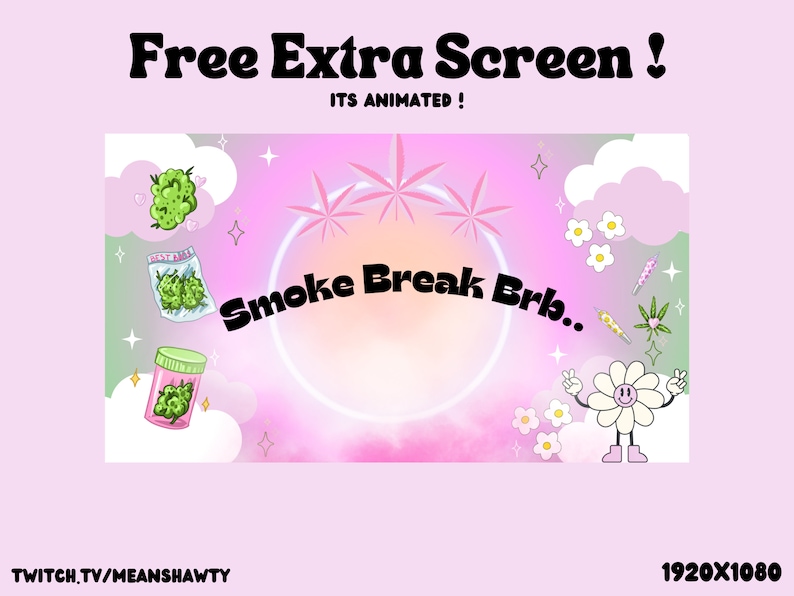 Girly 420 ANIMATED Twitch Screens - Etsy