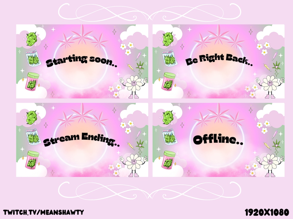 Girly 420 ANIMATED Twitch Screens - Etsy