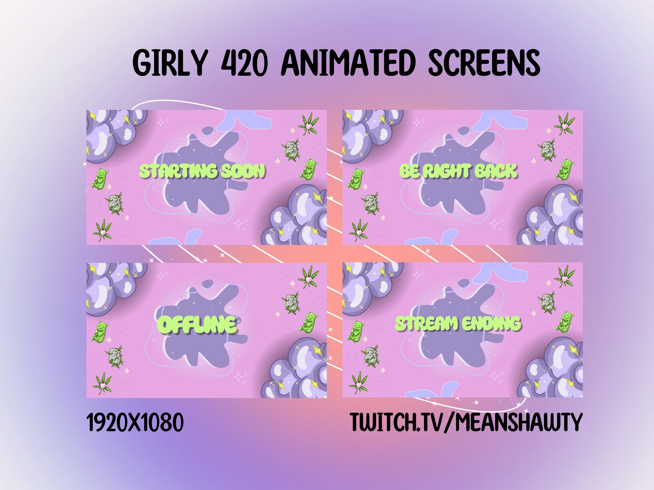 420 GIRLY ANIMATED SCREENS - Etsy