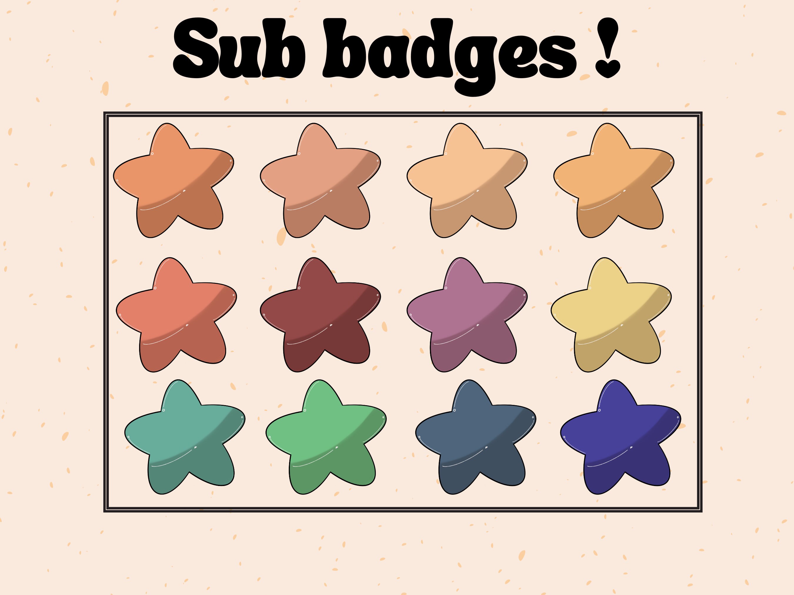 Cute Star Sub Badges (twitch/youtube/discord | Bit Badges | Twitch Sub ...