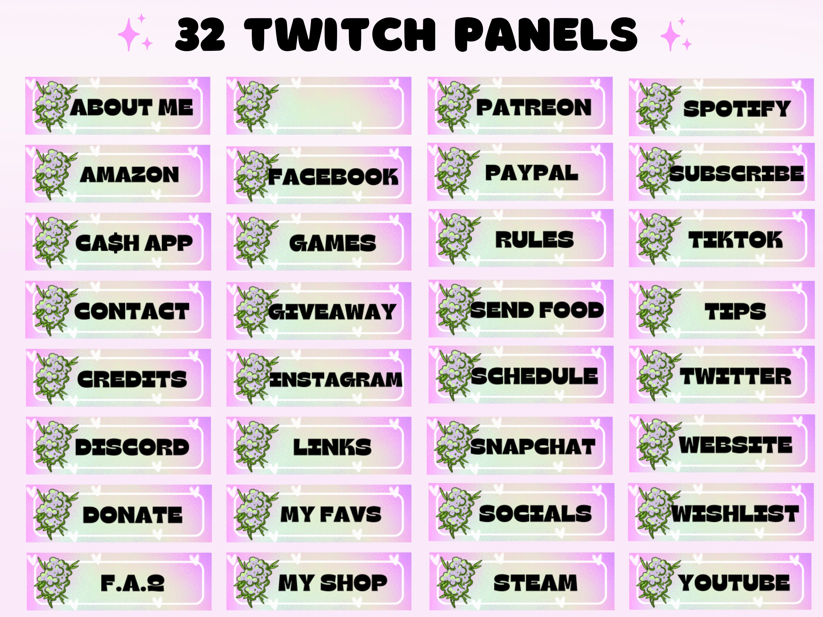 32 Cute 420 Twitch Panels - Etsy