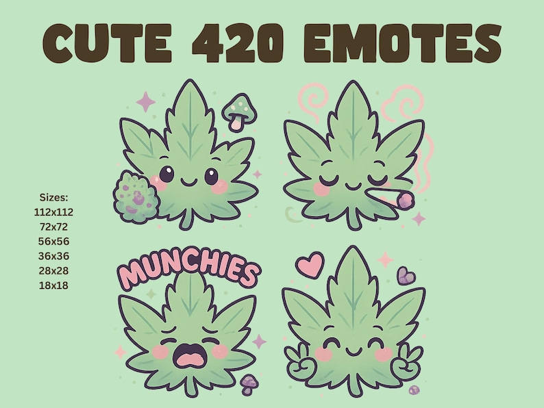 Cute 420 Emotes - Etsy