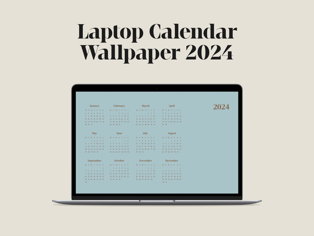 Digital Calendar 2024 Laptop Calendar PC Calendar Annual - Etsy
