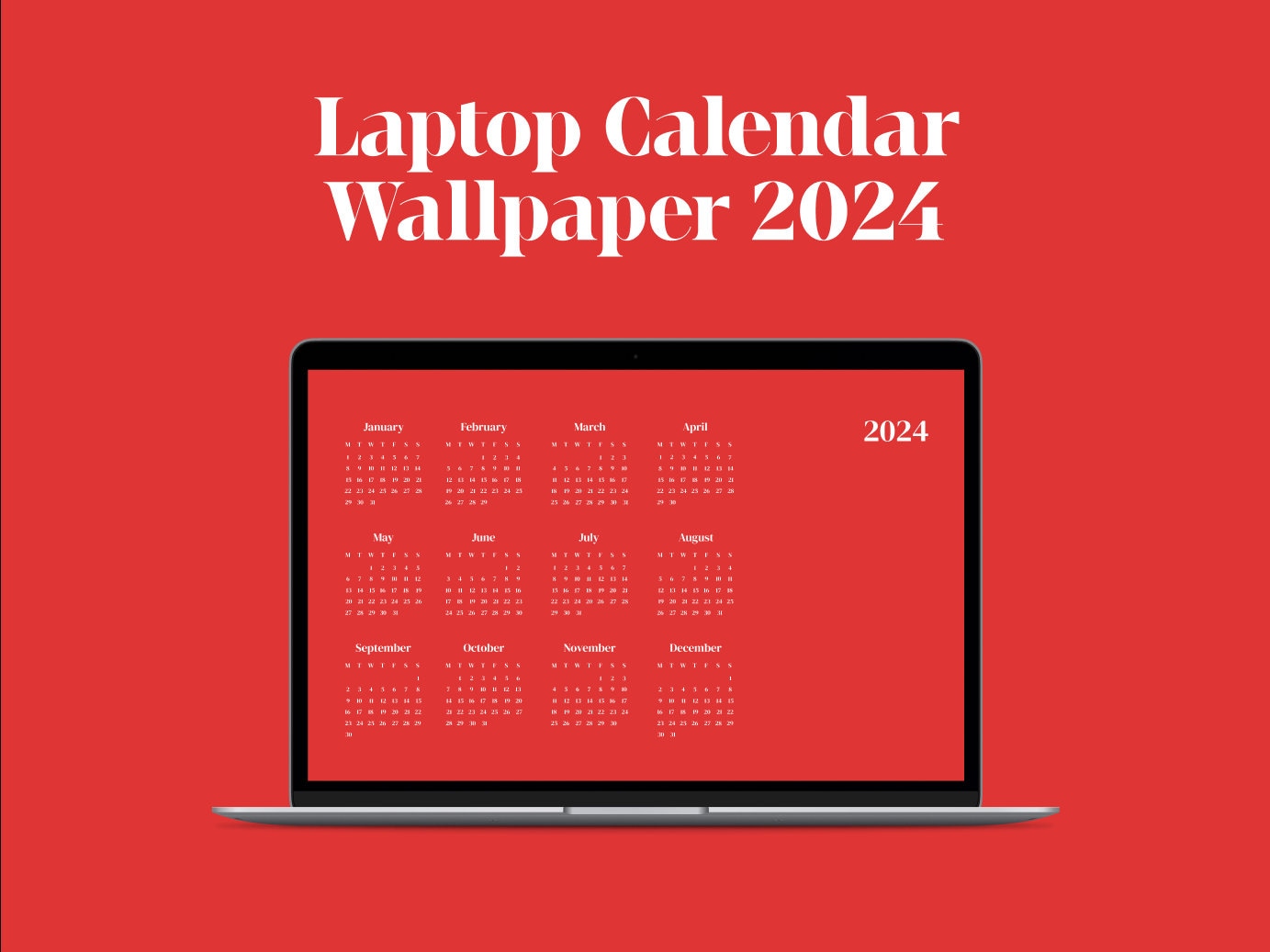Digital Calendar 2024 Laptop Calendar PC Calendar Annual - Etsy