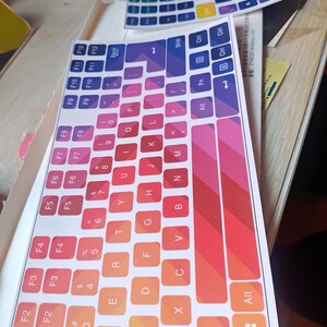 Rainbow Gradient Mechanical Keyboard Sticker: 3M Vinyl Decals - Etsy