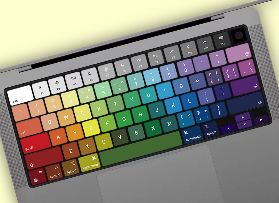 Rainbow MacBook Keyboard Stickers: Vinyl Skin, M1 Chip Accessories ...