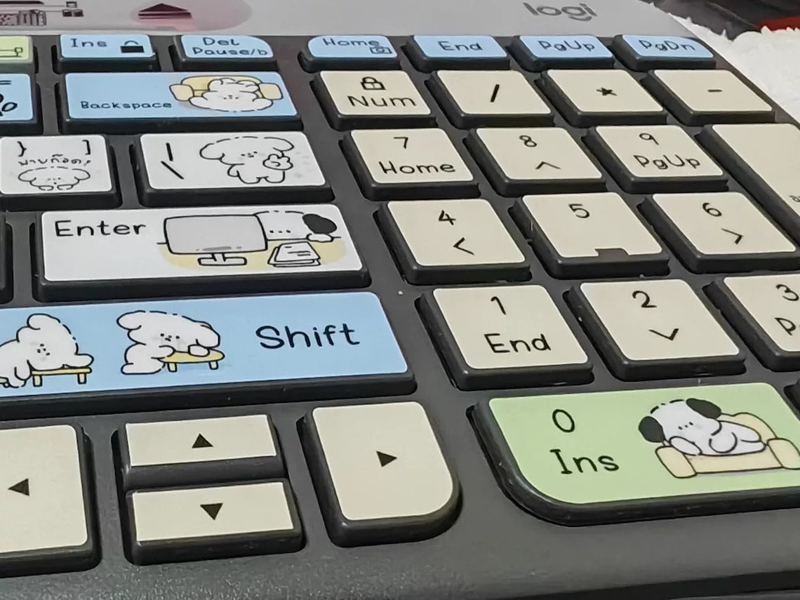 Line Dog Mechanical Keyboard Sticker PC Vinyl Decals Skin Desktop ...