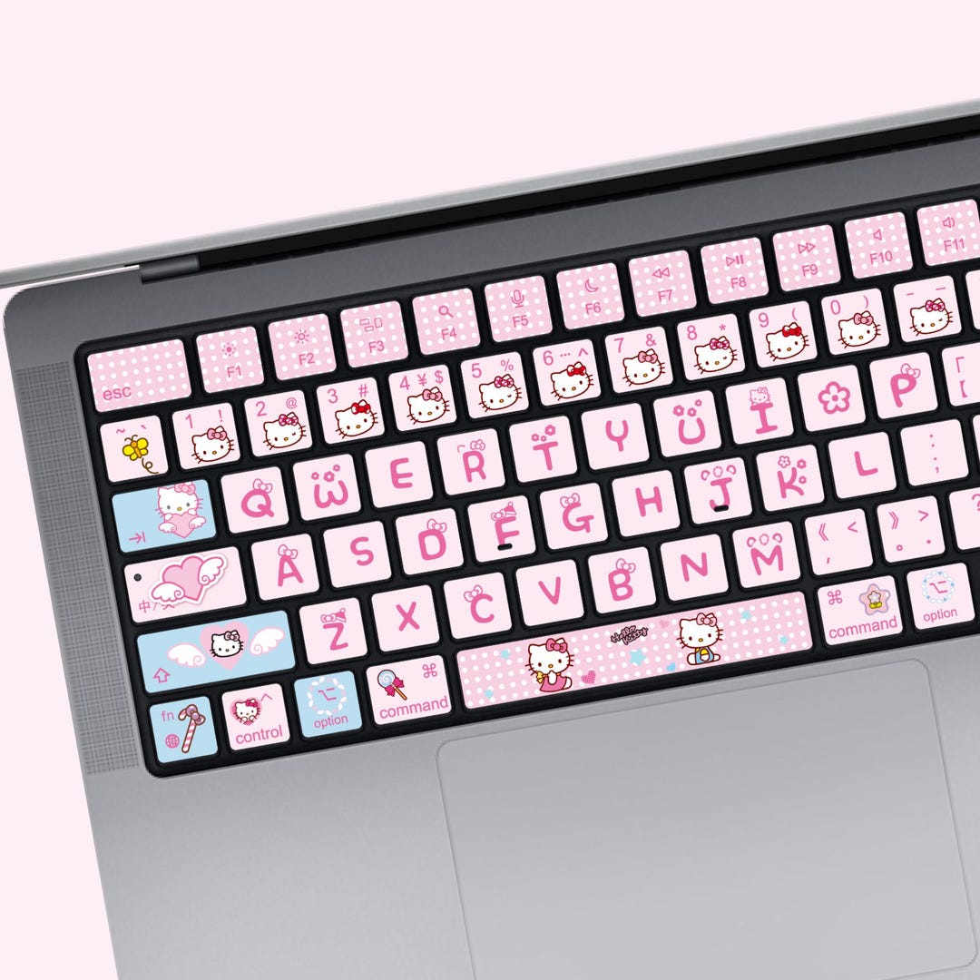 Handmade Sanrio Hello Kitty Keyboard Stickers | Artistic Hand-drawn ...