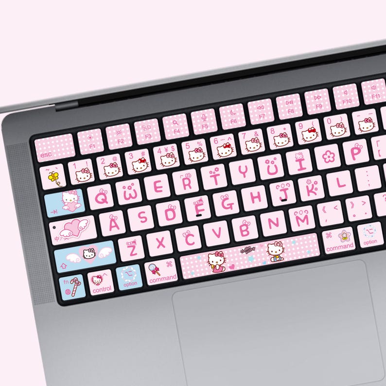 Handmade Sanrio Hello Kitty Keyboard Stickers | Artistic Hand-drawn ...