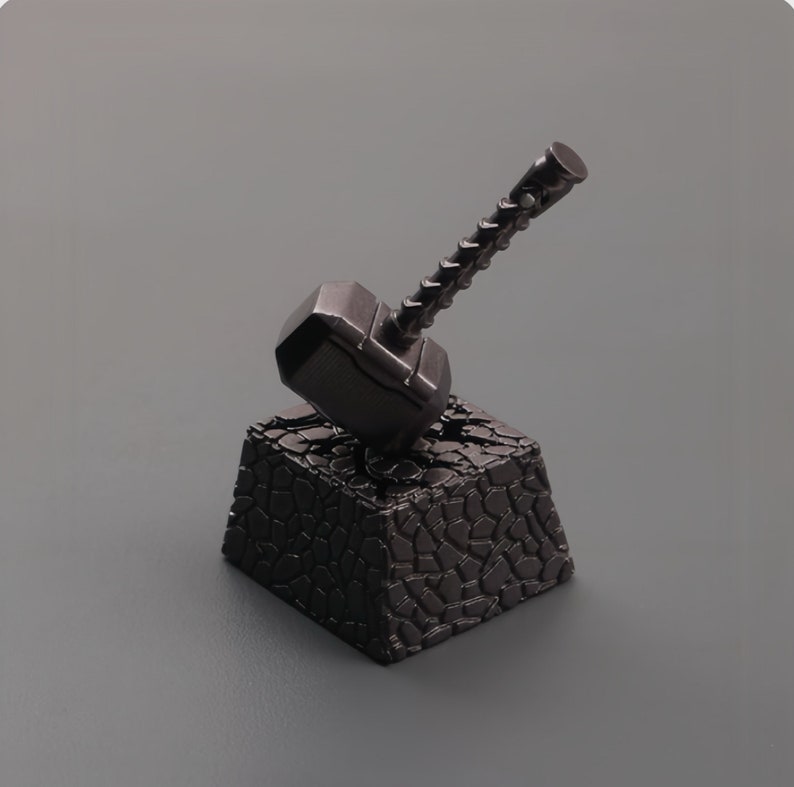 Buy Thor's Hammer Keycap: Handmade Resin Magnet - Mechanical Keyboard ...