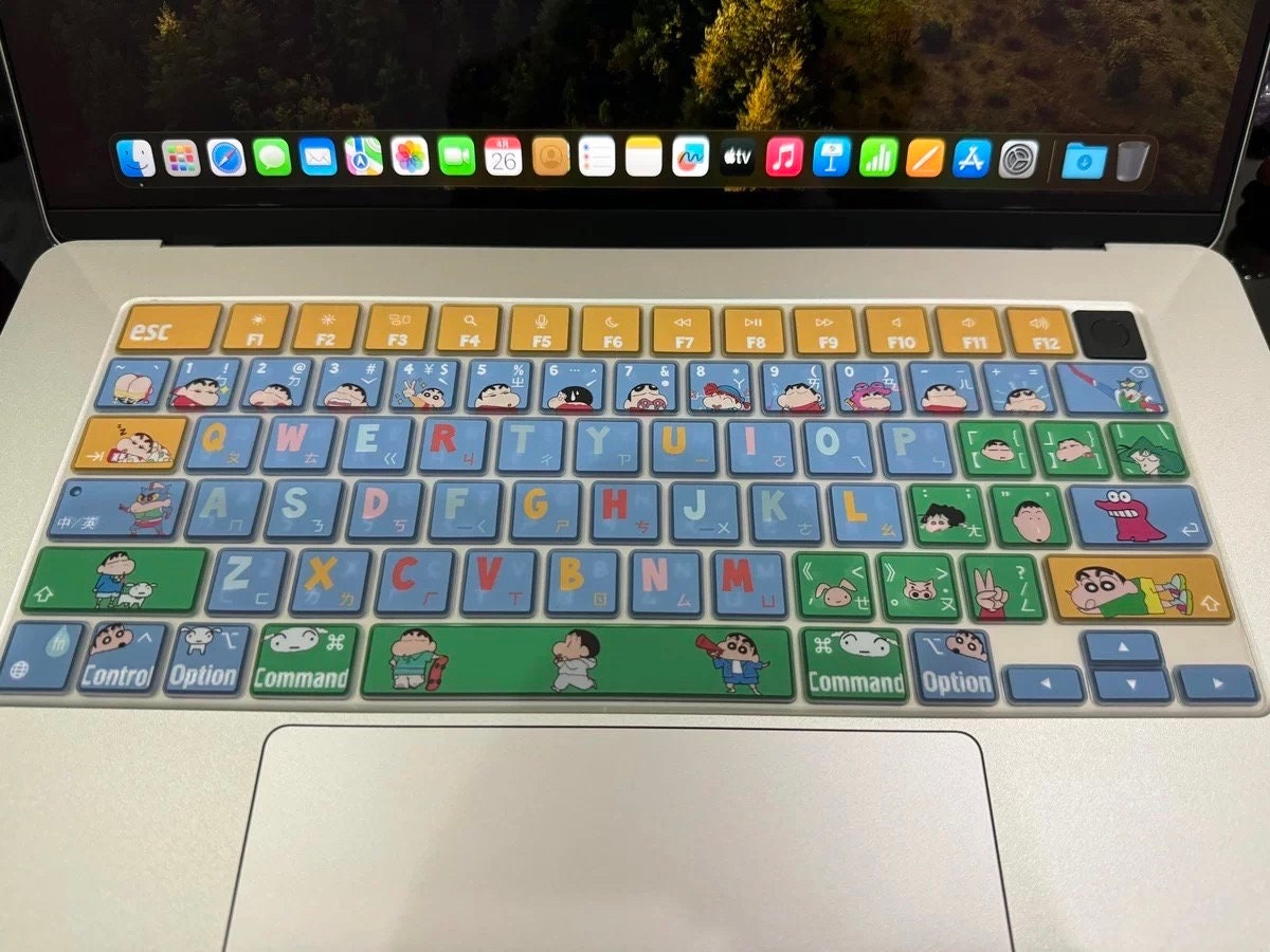 MacBook Keyboard Cover Crayon Shin-cha Keyboard Silicon Cover Keyboard ...
