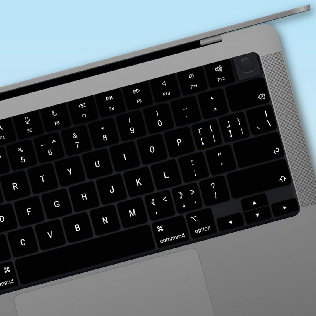 MacBook Keyboard Stickers: Black & White Vinyl Key Skin - Etsy