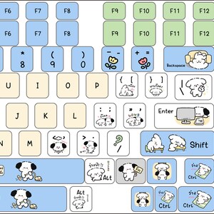 Handmade Customization Line Dog Mechanical Keyboard Stickers: 3M Vinyl ...