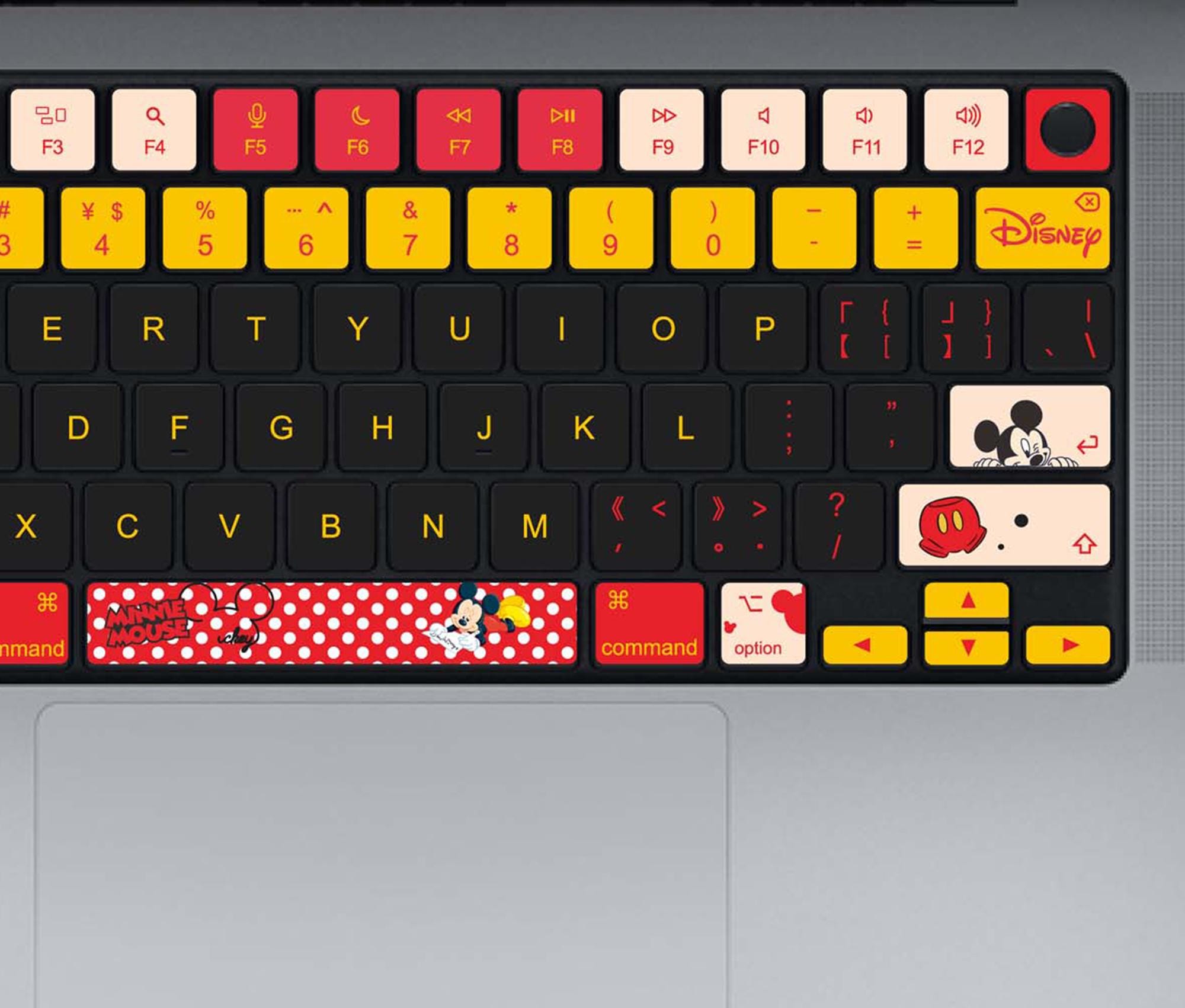 Disney Mickey Mouse MacBook Keyboard Stickers | Red & Yellow Design - Etsy