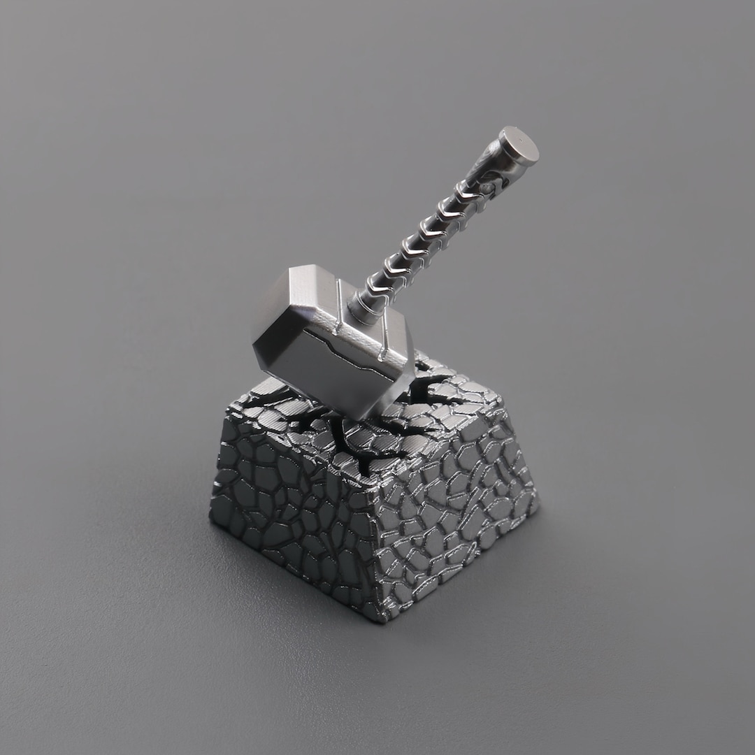 Buy Thor's Hammer Keycap: Handmade Resin Magnet - Mechanical Keyboard ...