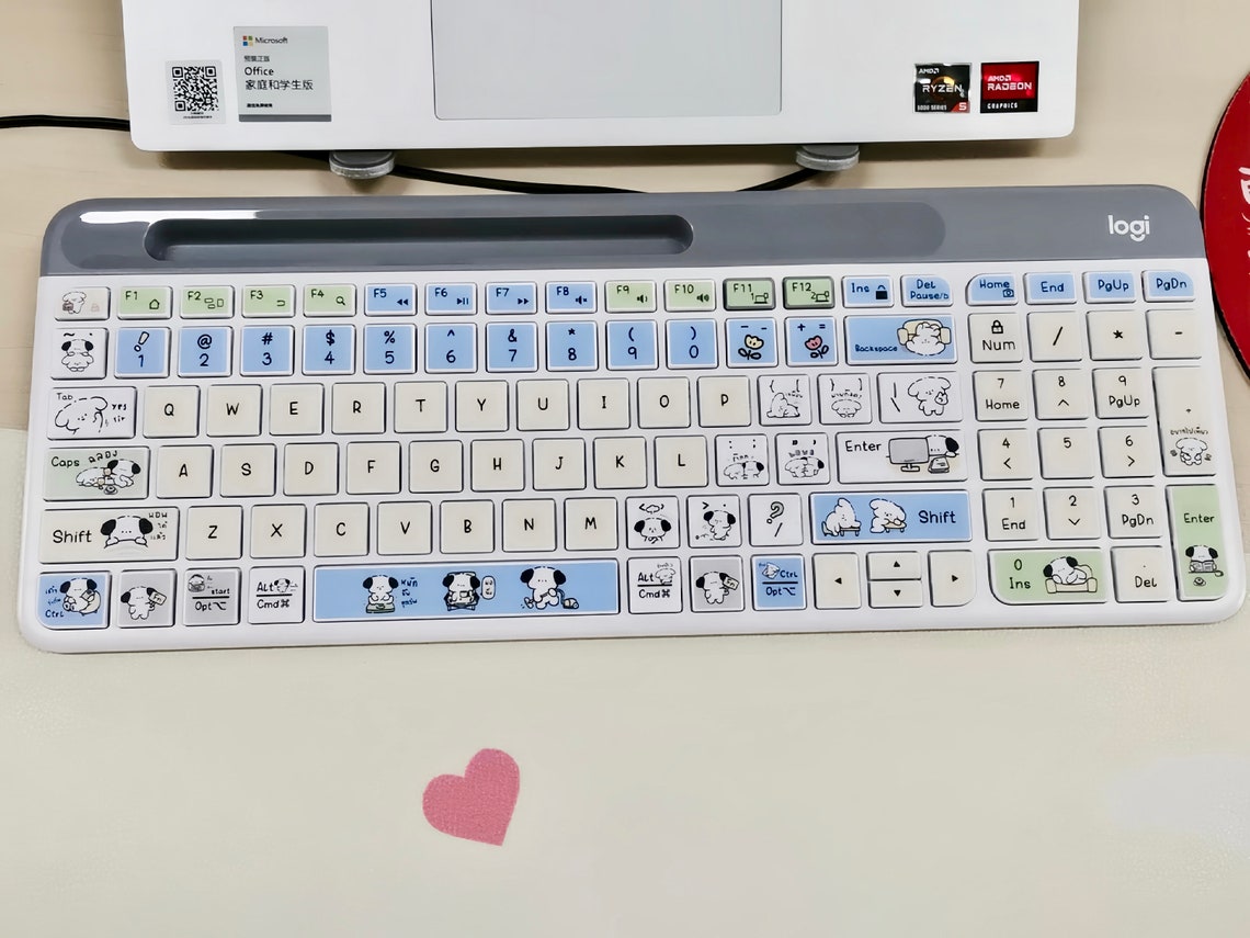 Handmade Customization Line Dog Mechanical Keyboard Stickers: 3M Vinyl ...