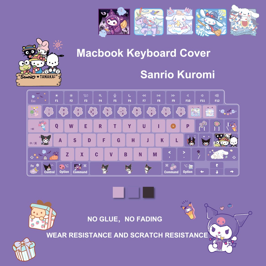 MacBook Keyboard Cover | Sanrio Kuromi | Keyboard Silicon Cover | Keyboard Skin | MacBook Air ...